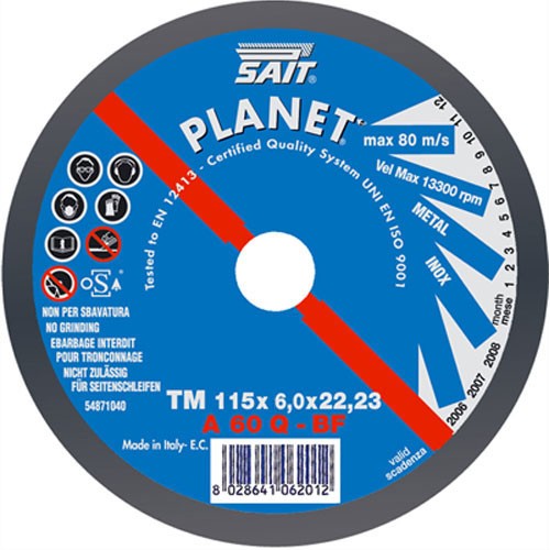 SAIT PLANET Metal Grinding Disc 115mm Box of 10 - Globe Engineering ...